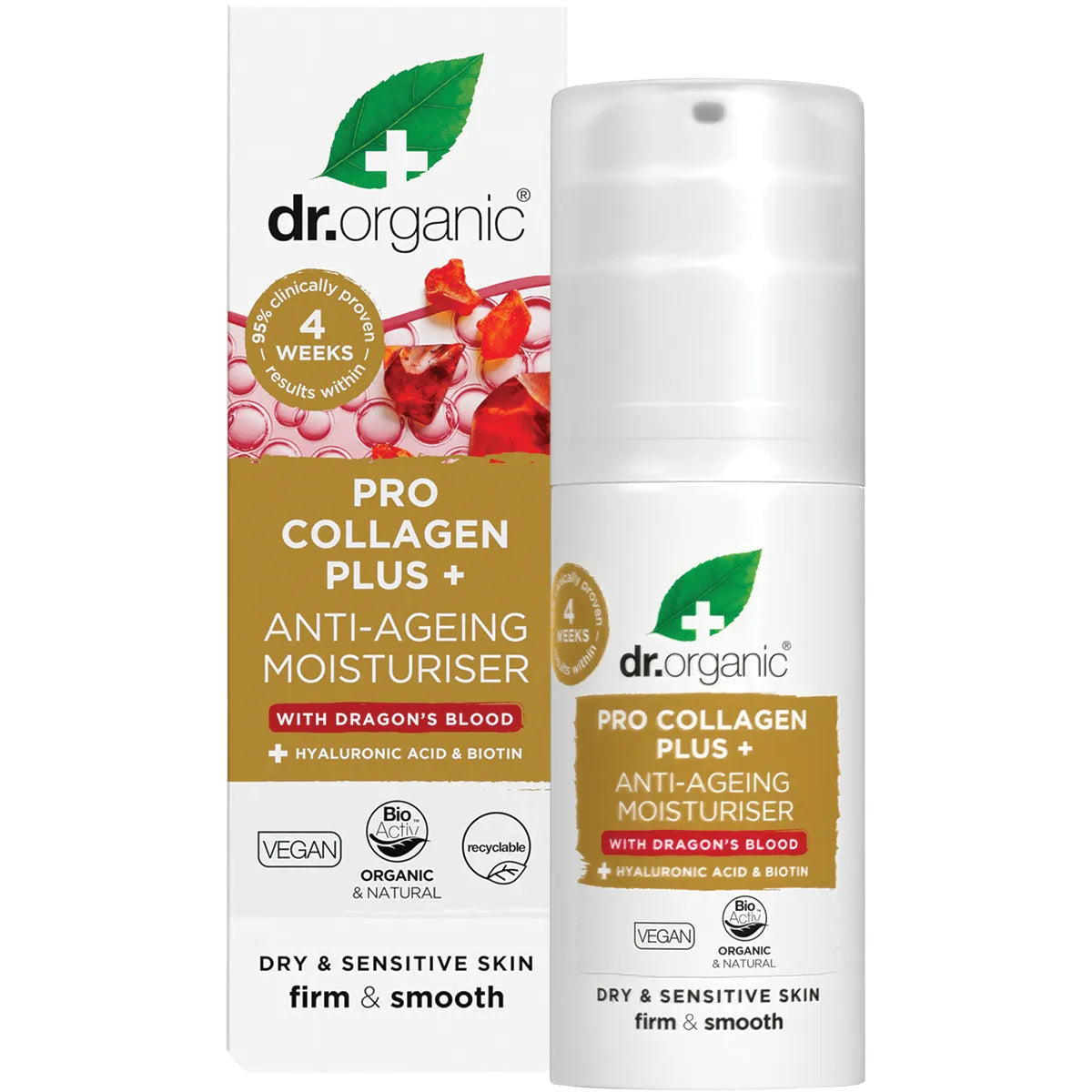 Dr Organic Pro Collagen Plus+ - Anti Aging Moisturiser With Dragons Bl ...