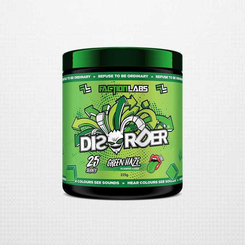 Faction Labs Disorder original Pre-Workout Green Haze Passionfruit – Mr ...
