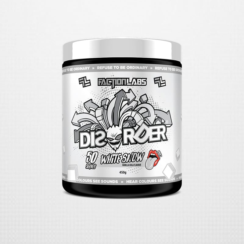 Faction Labs Disorder original Pre-Workout White Snow Vanilla Cola – Mr ...