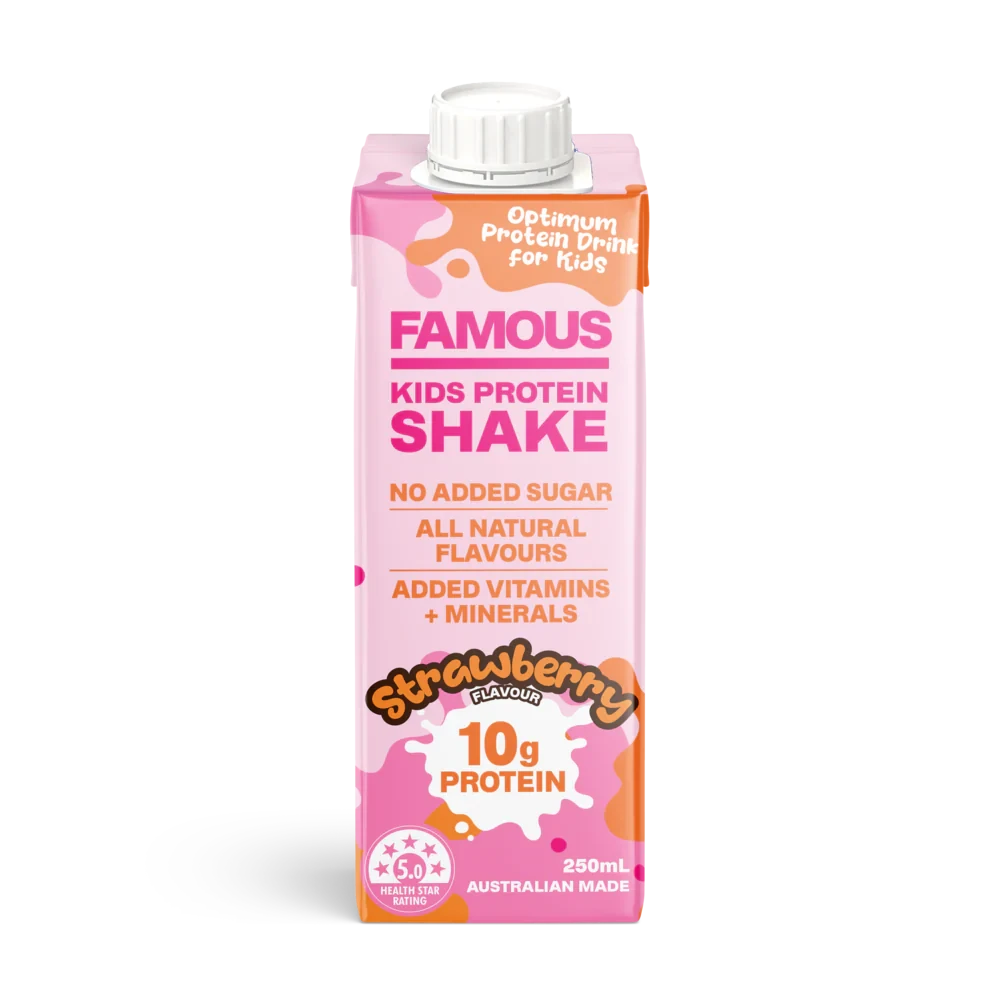 FAMOUS Kids Protein Shake Strawberry – Mr Vitamins