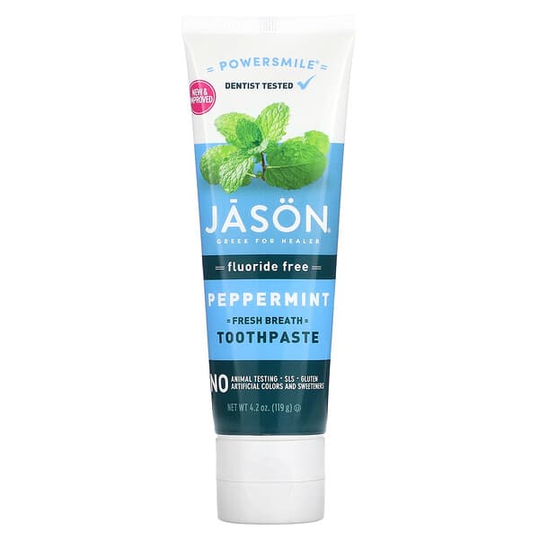 Jason Powersmile Toothpaste - Flouride Free Toothpaste - Peppermint ...