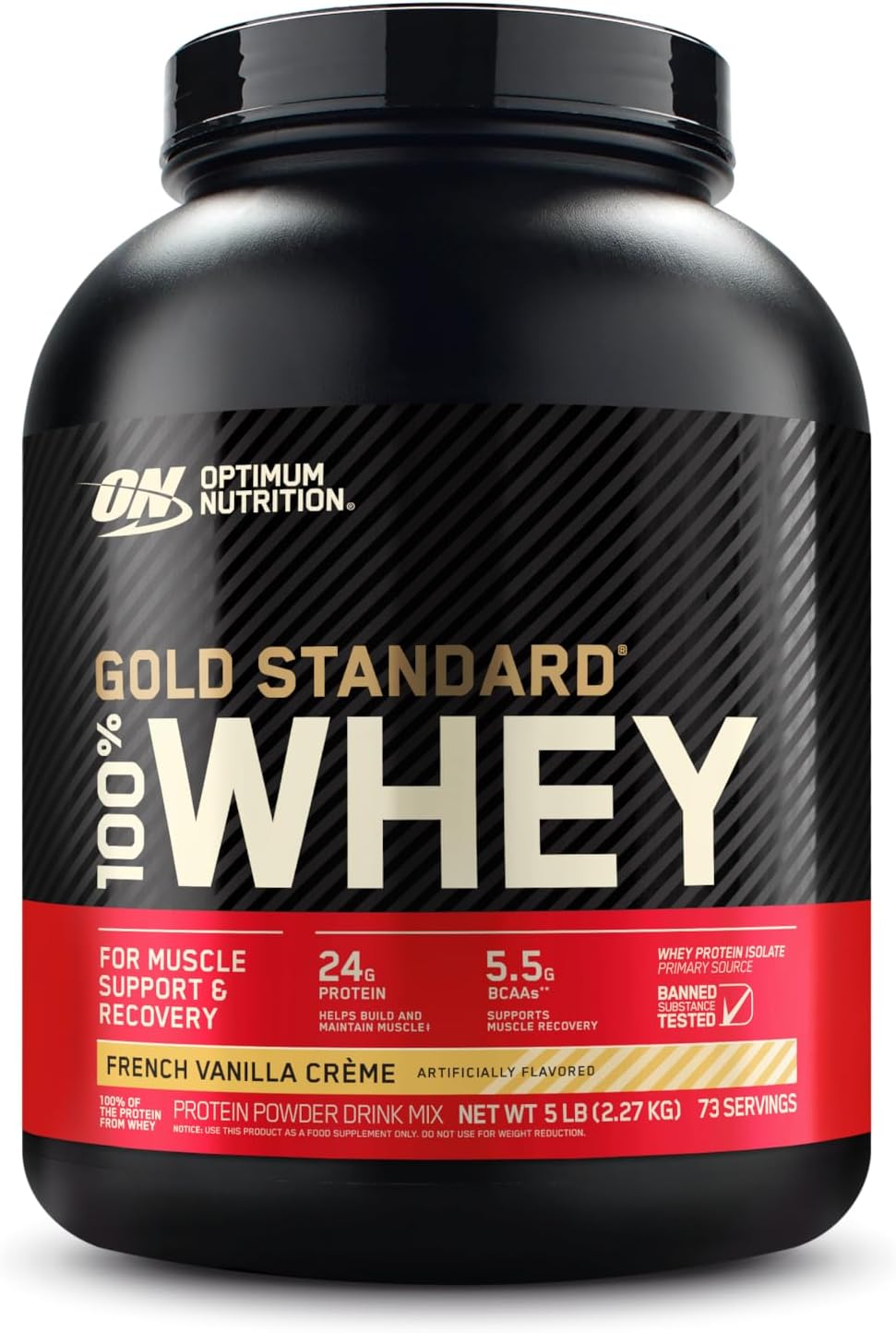 Optimum Nutrition Gold Standard 100% Whey French Vanilla CrÃ¨me 2.27kg ...