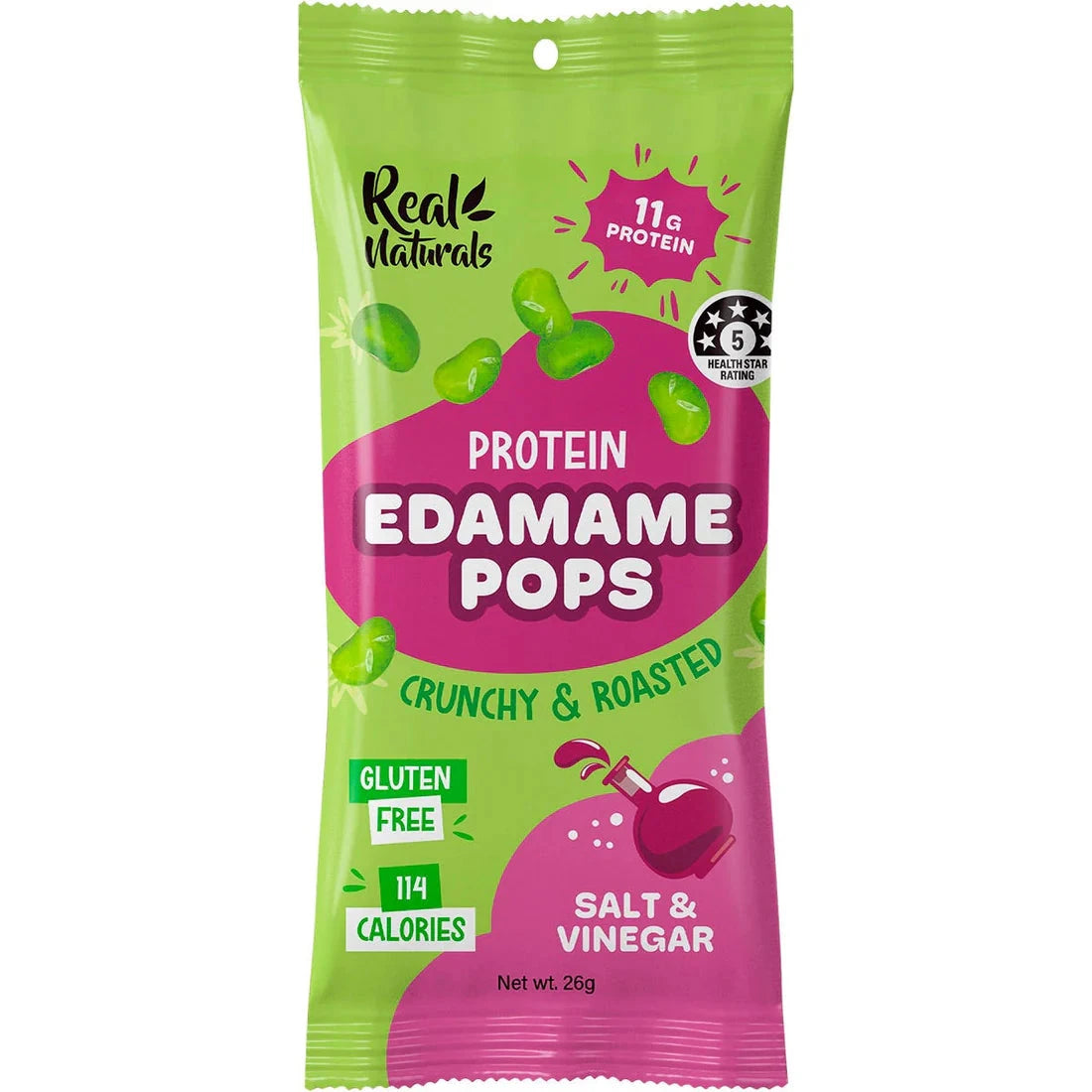 REAL NATURALS Protein Edamame Pops Salt Vinegar – Mr Vitamins