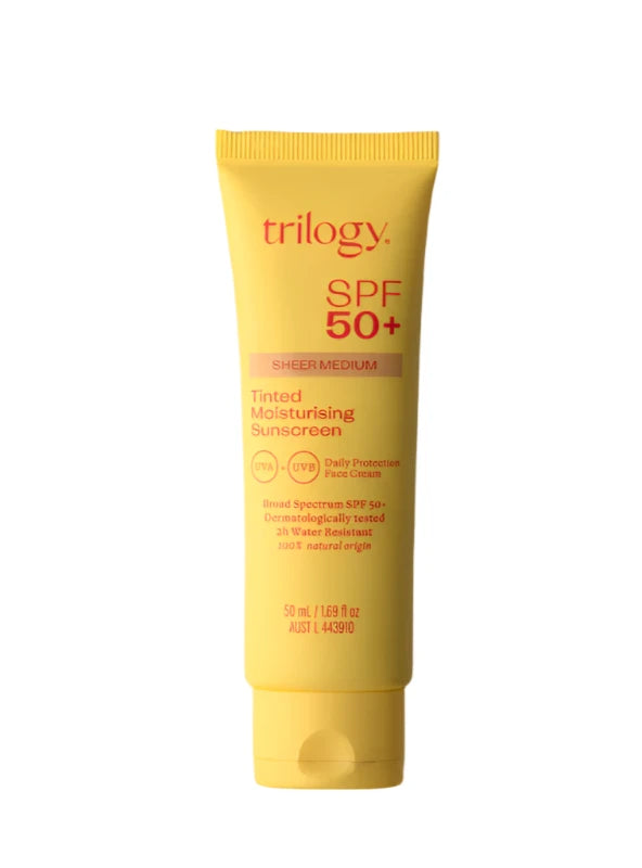 Trilogy SPF 50+ Sheer Medium Tinted Moisturising Sunscreen – Mr Vitamins