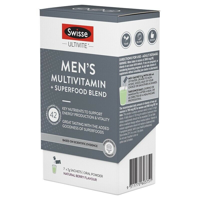 Swisse Men's Multivitamin + Superfood Blend Sachets – Mr Vitamins