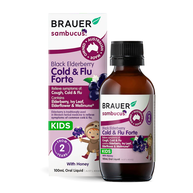 Brauer Sambucus Black Elderberry Cold & Flu Forte for Kids – Mr Vitamins