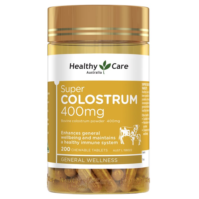Super Colostrum 400mg 200T by Healthy Care – Mr Vitamins