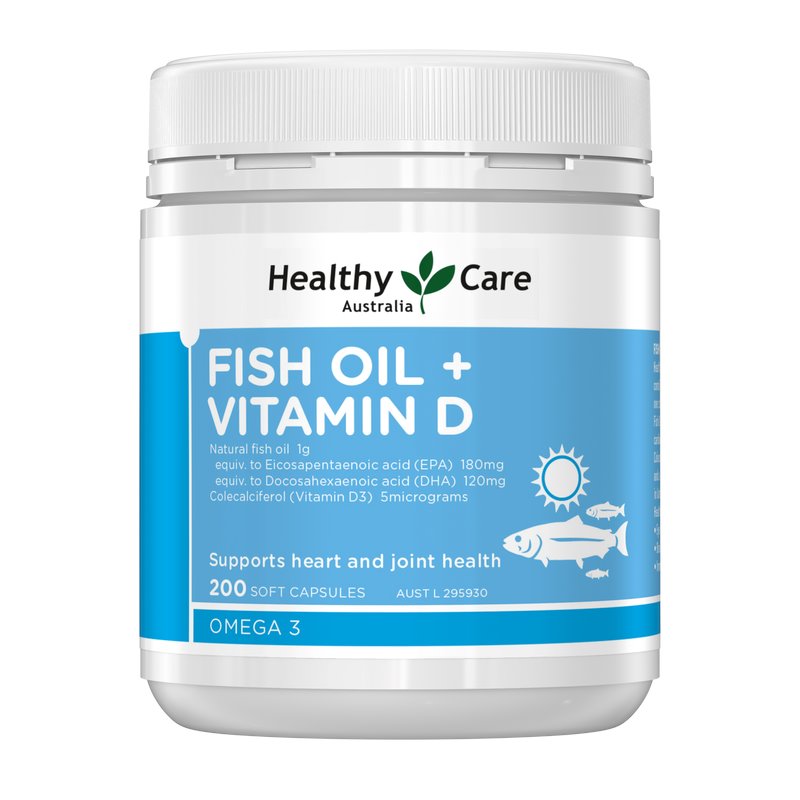 Fish Oil + Vitamin D3 200 Softgel Caps - Healthy Care Supplements – Mr ...