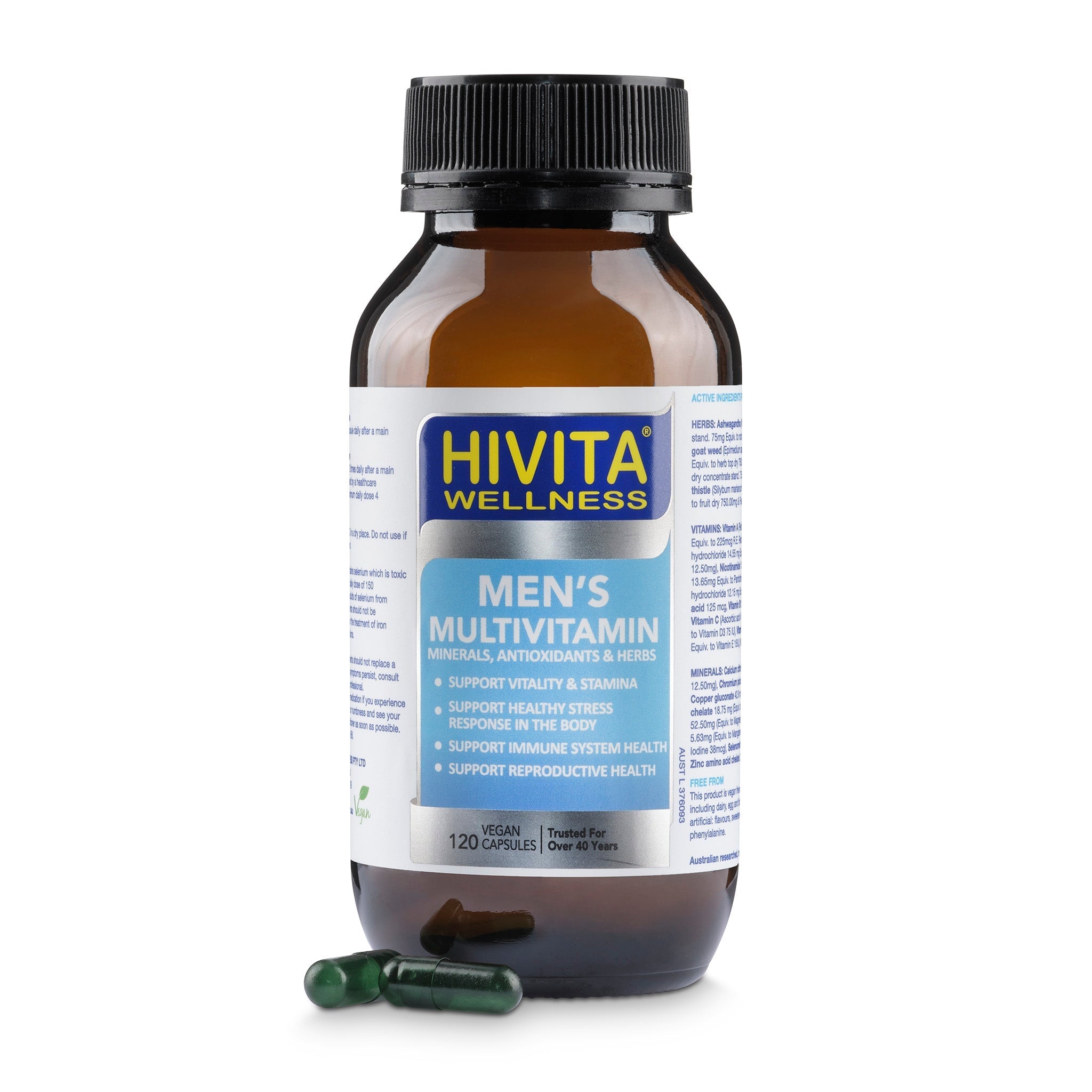 HIVITA Wellness MEN'S MULTIVITAMIN 120 Vegan Capsules – Mr Vitamins