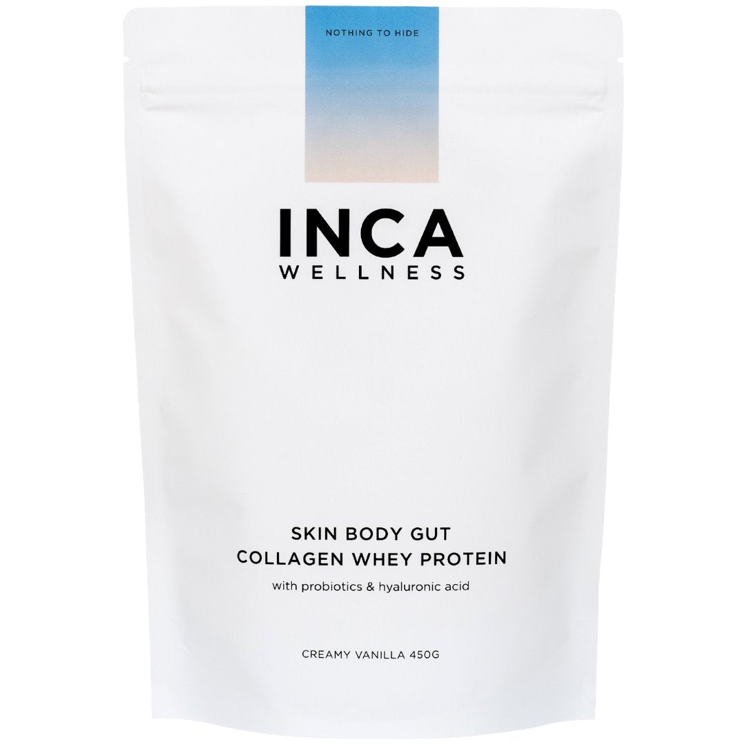 INCA Skin+Body+Gut Collagen Whey Protein (+Hyaluronic Acid & Probiotic ...