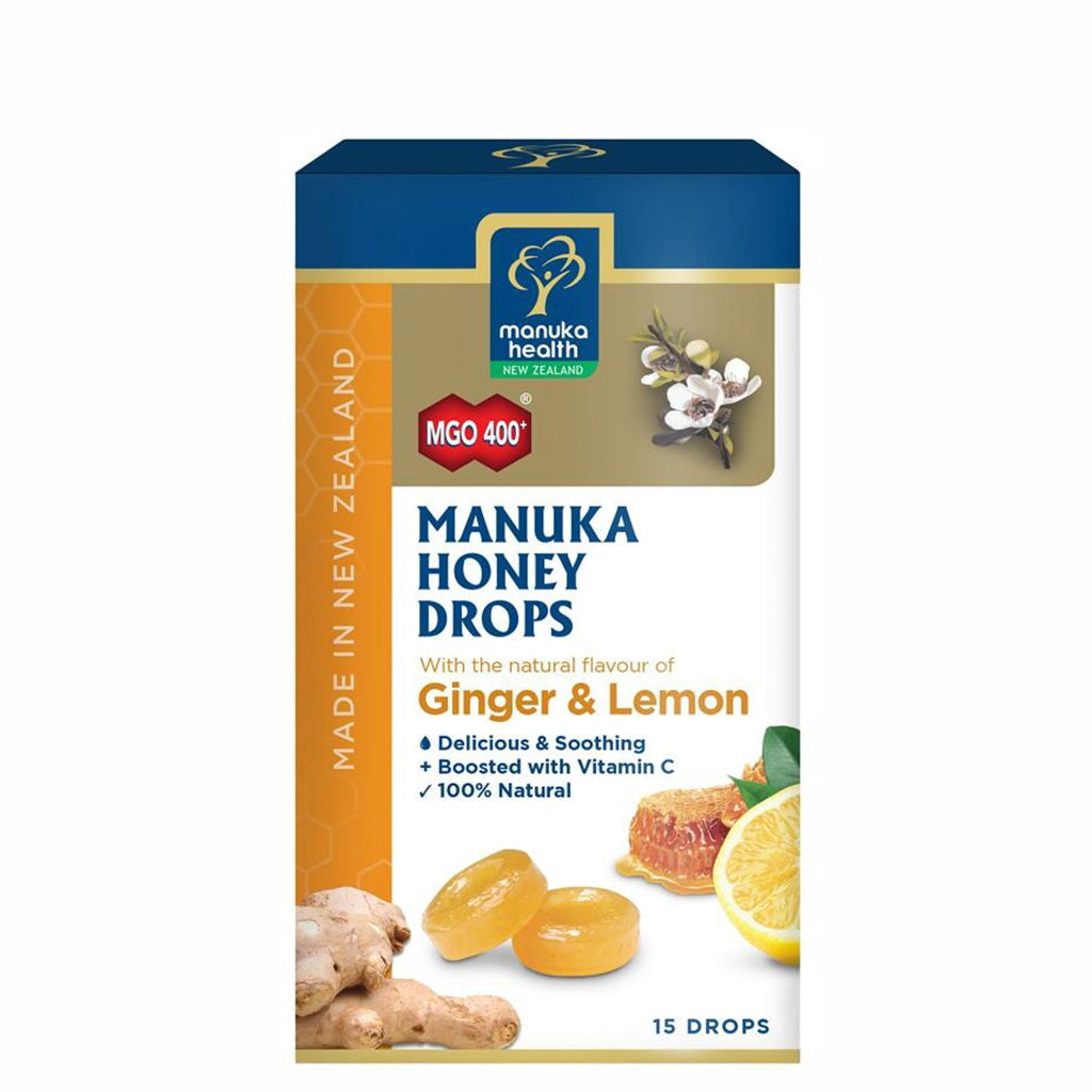 Manuka Health Manuka Honey Drops - Ginger & Lemon (15 Drops) – Mr Vitamins