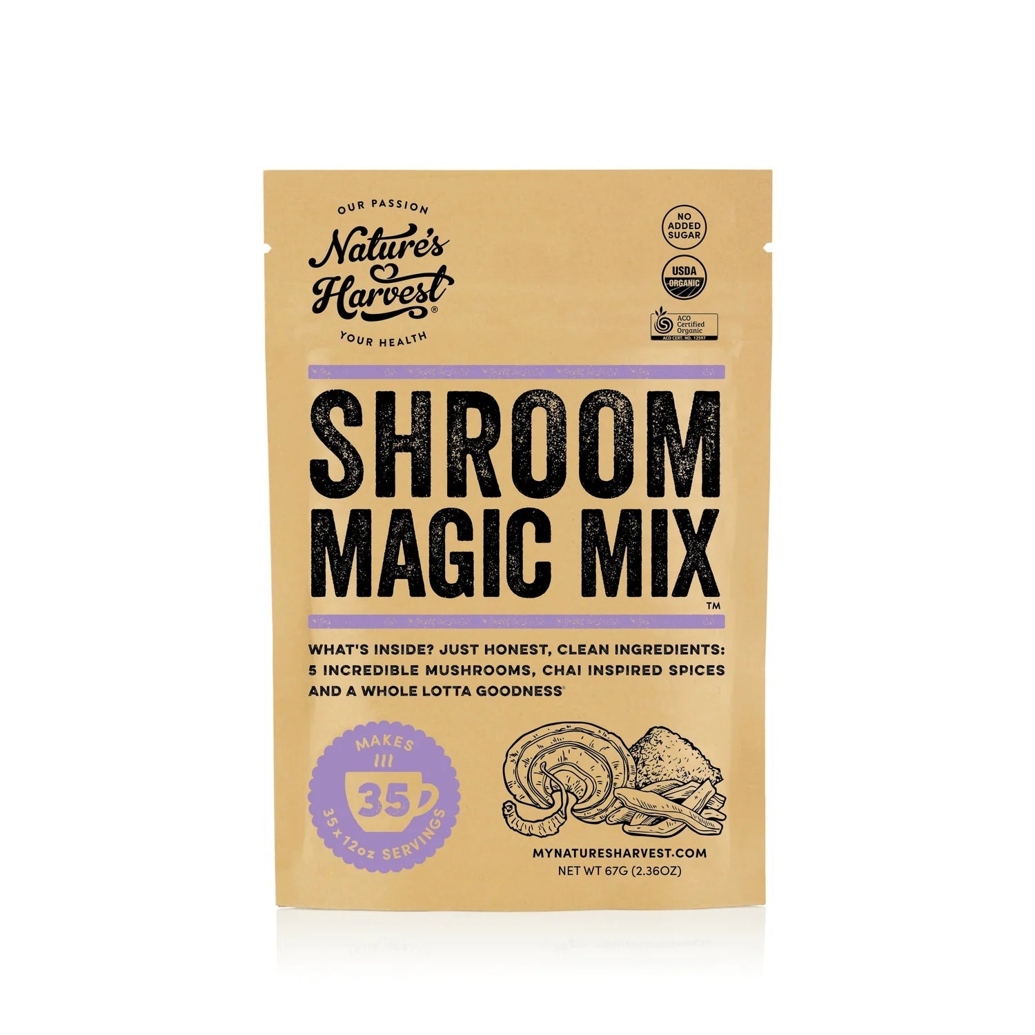 Shroom Magic Mix | Nature's Harvest Organic Shroom Mix 67g - 35 Serves ...