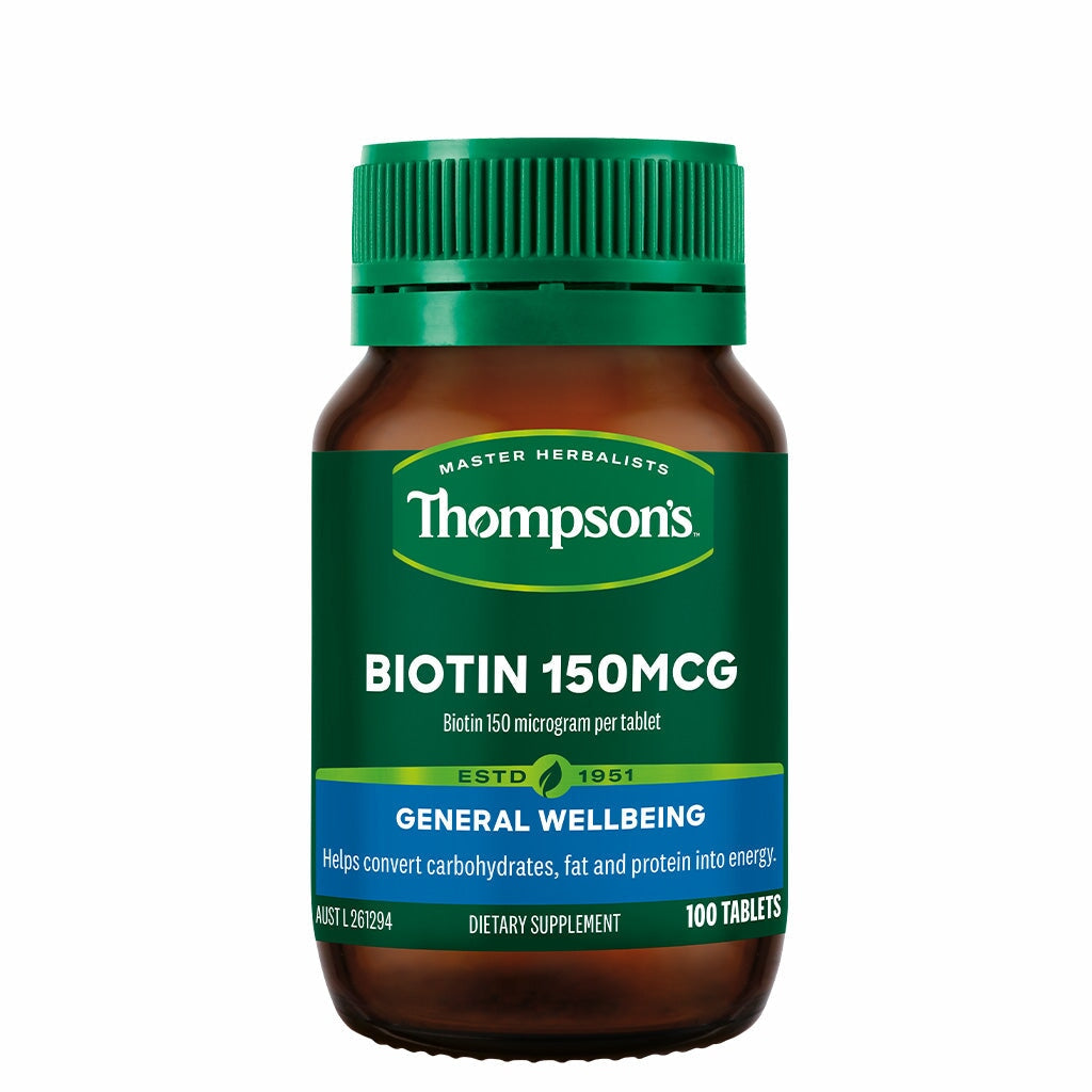Thompsons Biotin 150Mcg Vitamin B7 | 100 Tablets – Mr Vitamins